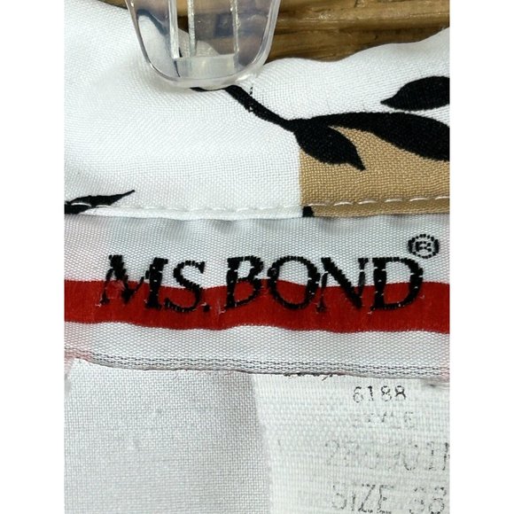 Ms Bond | Tops | Vintage Button Up Blouse 38 Ms Bond Floral Stems ...